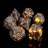Full Set Yooperlite Gemstone Dice| Stone Dice Set |engraved Gemstone ...