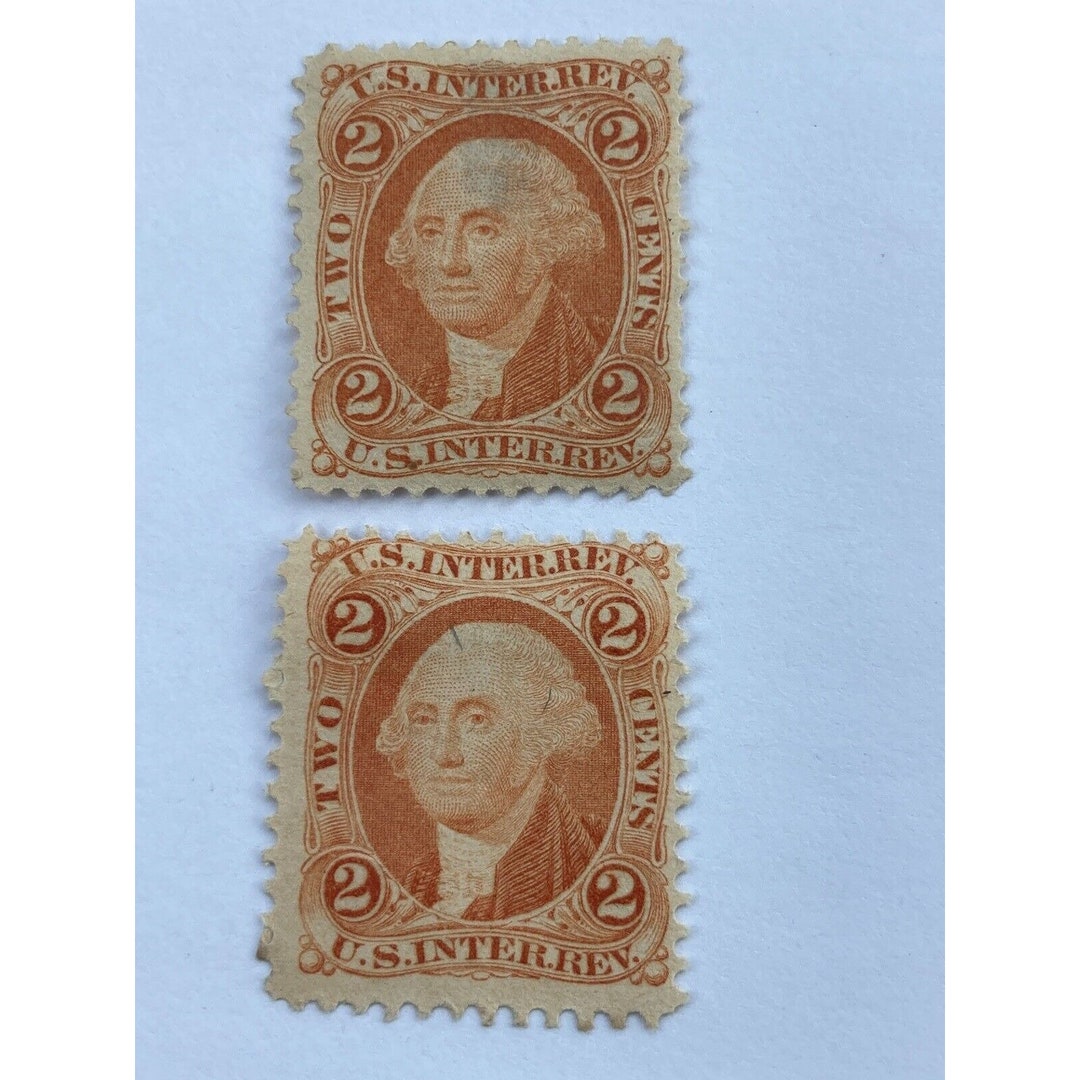 1864 US Internal Revenue Tax Stamp, MNG, 2c Scott #r15c, Lot of 2 - Etsy