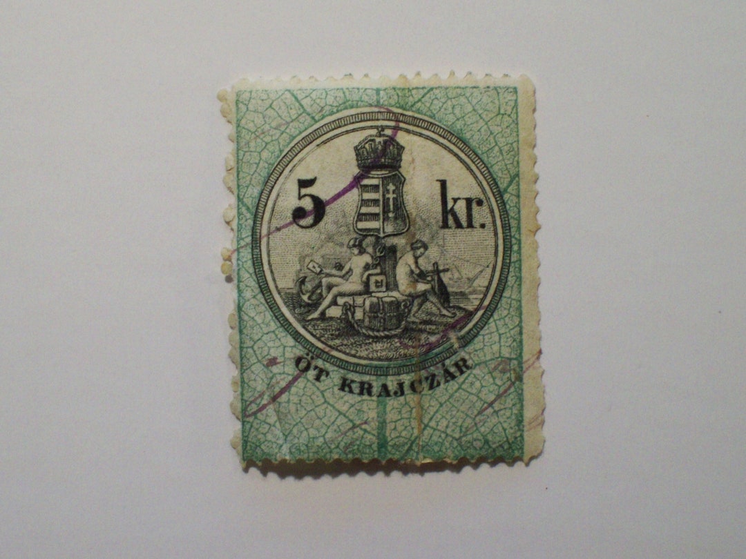 1868 Austria Hungary Empire Military Border 5 Kr. Revenue Fiscal Stamp ...