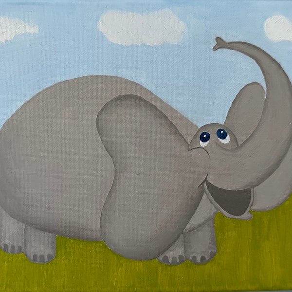 Elephant Oil Painting - Etsy
