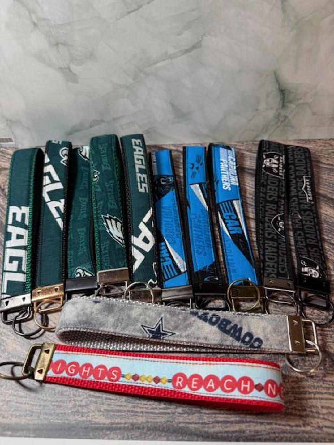 Various NFL, Key Fob, Wristlets Strap - Etsy