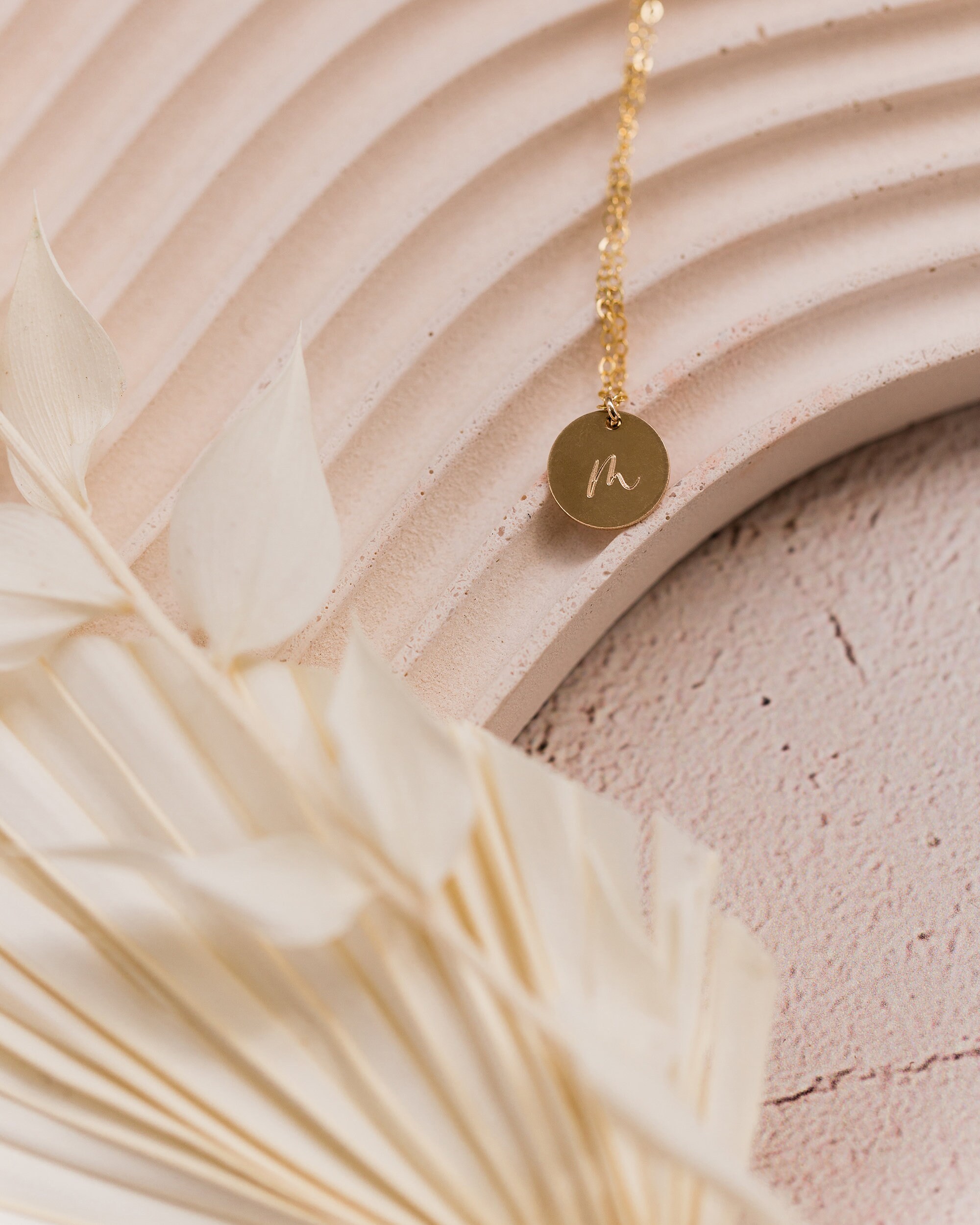 Mira Gold Filled Monogram Initial Disc Necklace, Engraved, Personalized ...