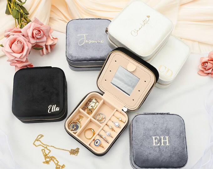 Personalized Jewellery Box • Wedding Favors • Travel Jewellery Box ...