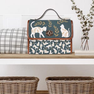 White Cats Satchel Bag - Etsy