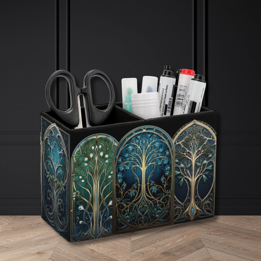 Tree of Life Desk Tidy Stained Glass Church Pen Holder Witchy Gothic ...