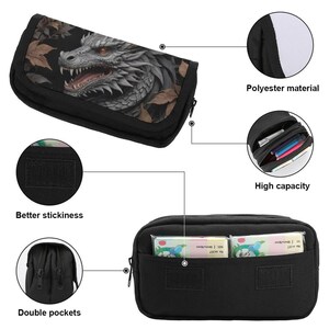 Dark Dragon Pouch Fantasy Fairytale Case, Pen Storage Bag, Black Pen ...