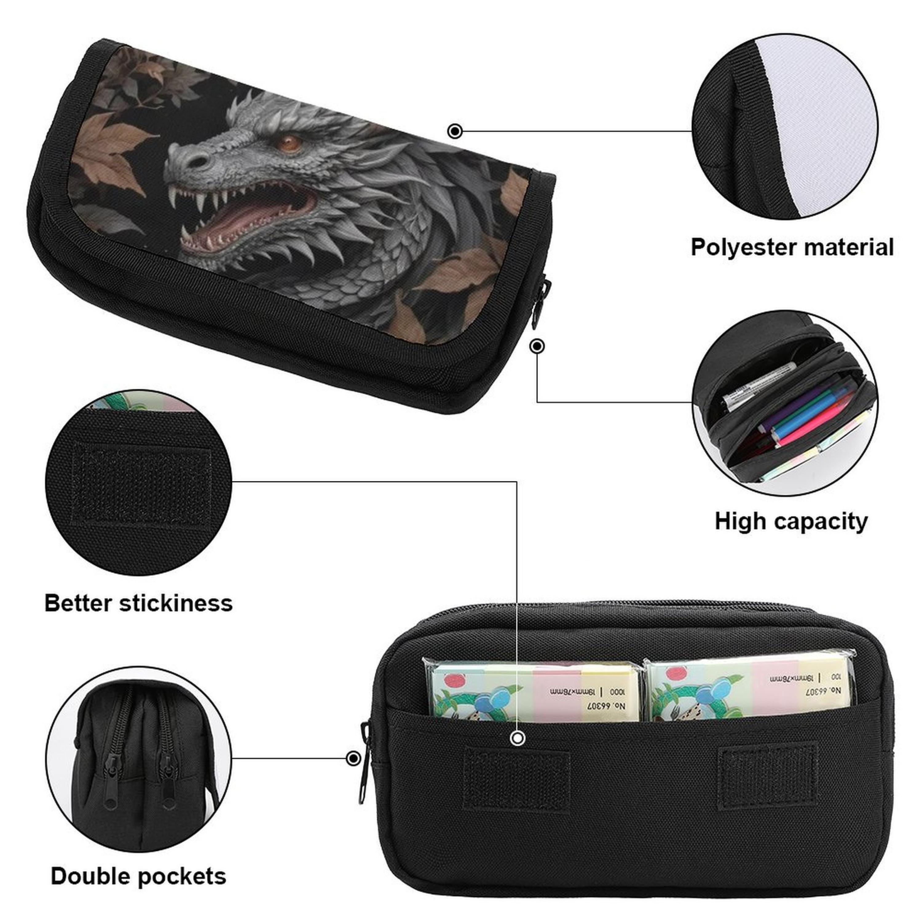 Dark Dragon Pouch Fantasy Fairytale Case, Pen Storage Bag, Black Pen ...