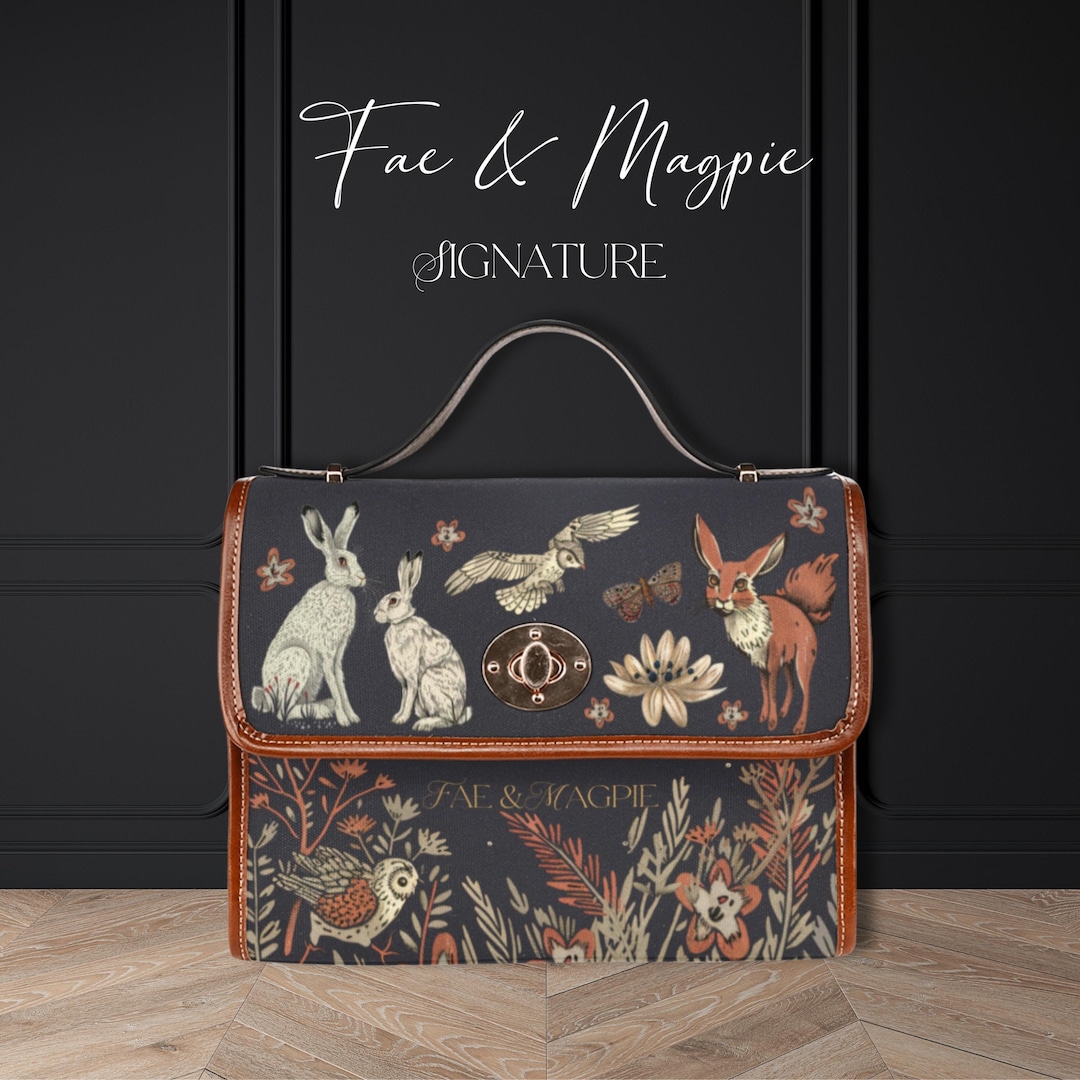 Whimsical Forest Animals Cottagecore Canvas Satchel Bag, Forestcore ...