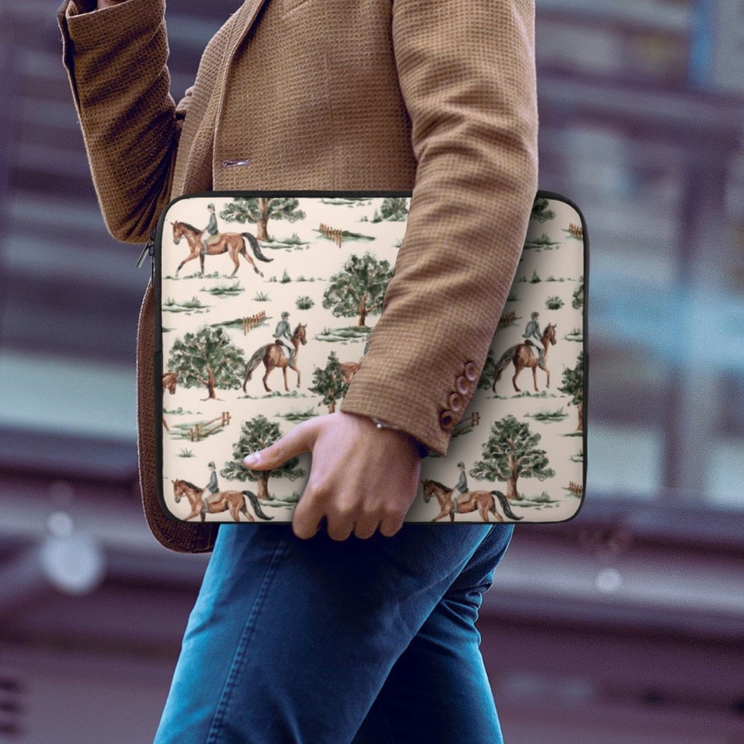 Equestrian Horses Laptop Sleeve, Horse Riding Laptop Case iPad Tablet ...