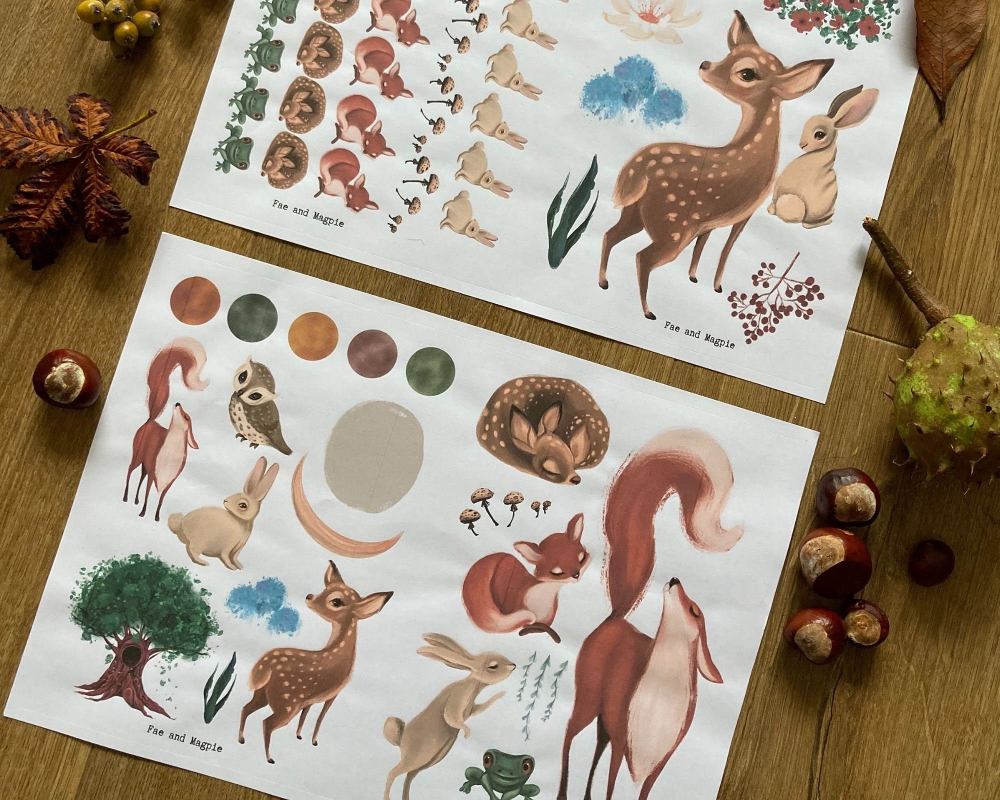 Printable Woodland Sticker Sheets Planner Stickers BUJO - Etsy