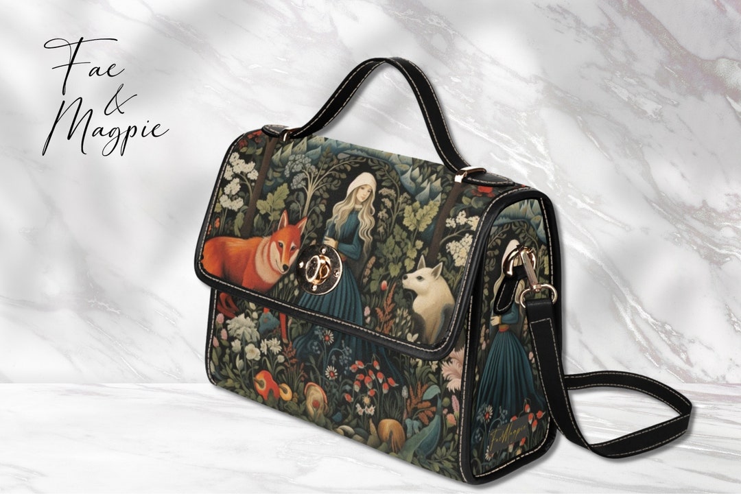 Fairytale Forest Retro Satchel Handbag, Forest Cottagecore Fox Bag ...