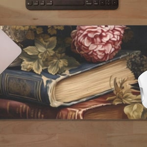 Vintage Books Mouse Mat Gaming Mousepad, Book Lover Desk Mat ...