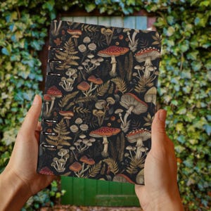 Mushrooms Forestcore Binder Cover & Insert Pages, Ring Binder Notebook ...