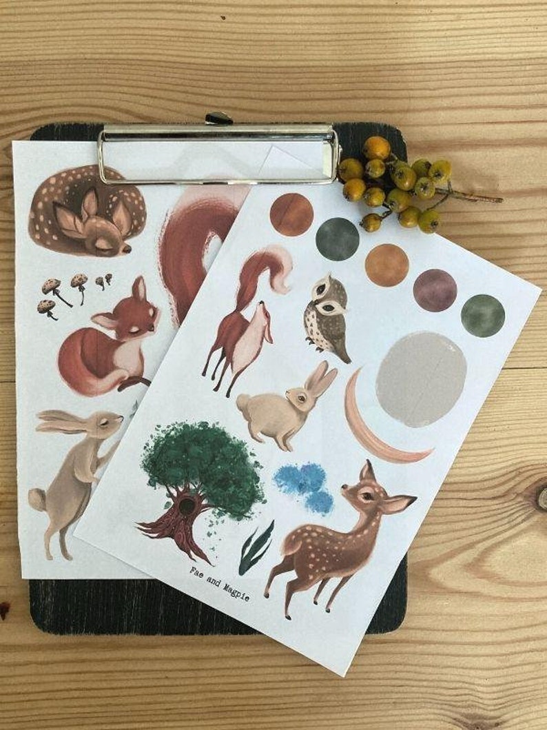 Printable Woodland Sticker Sheets Planner Stickers BUJO - Etsy