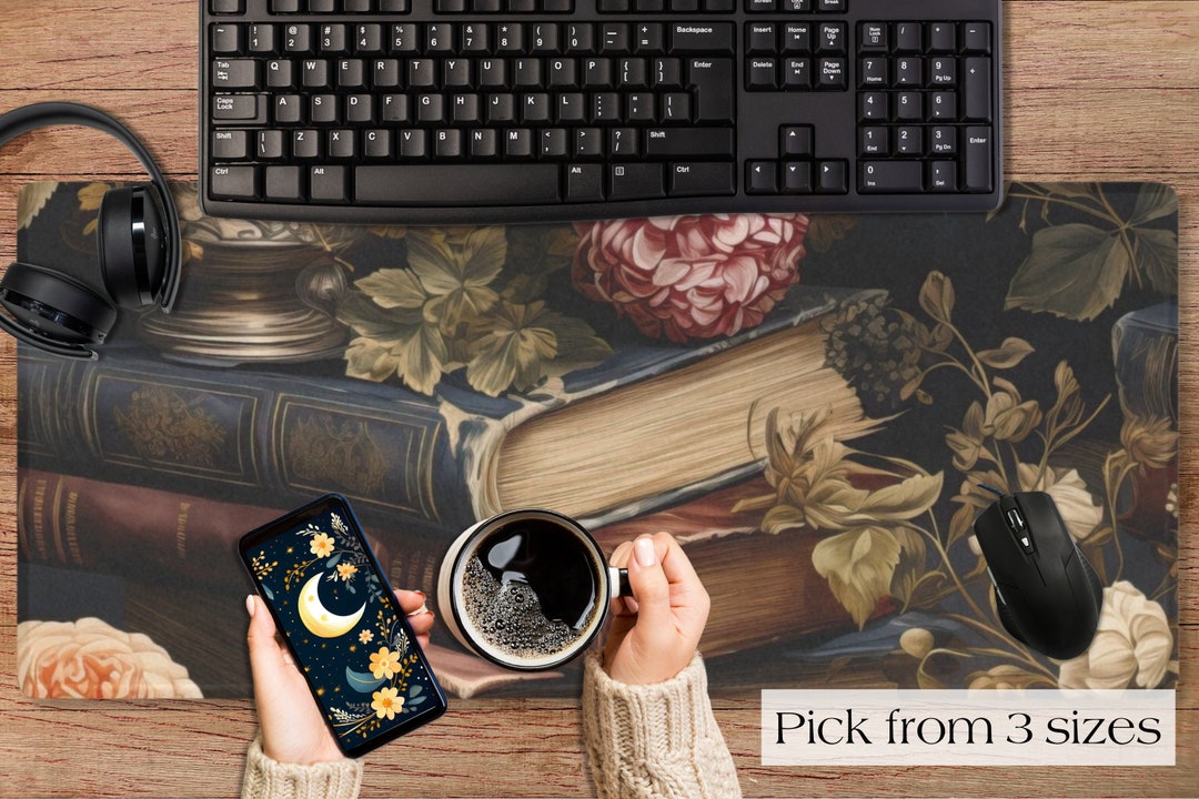 Vintage Books Mouse Mat Gaming Mousepad, Book Lover Desk Mat ...