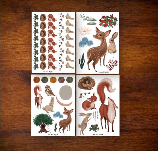 Printable Woodland Sticker Sheets Planner Stickers BUJO - Etsy