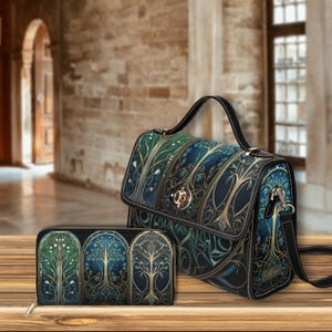Tree of Life Purse Stained Glass Satchel Bag, Gothic Handbag Witchy ...