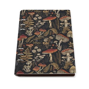 Mushrooms Forestcore Binder Cover & Insert Pages, Ring Binder Notebook ...