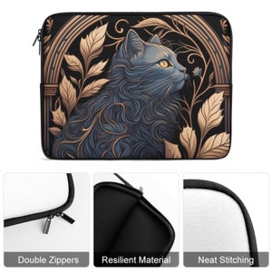 Mystic Cat Witchy Laptop Sleeve, Dark Cottagecore Cat Laptop Case ...