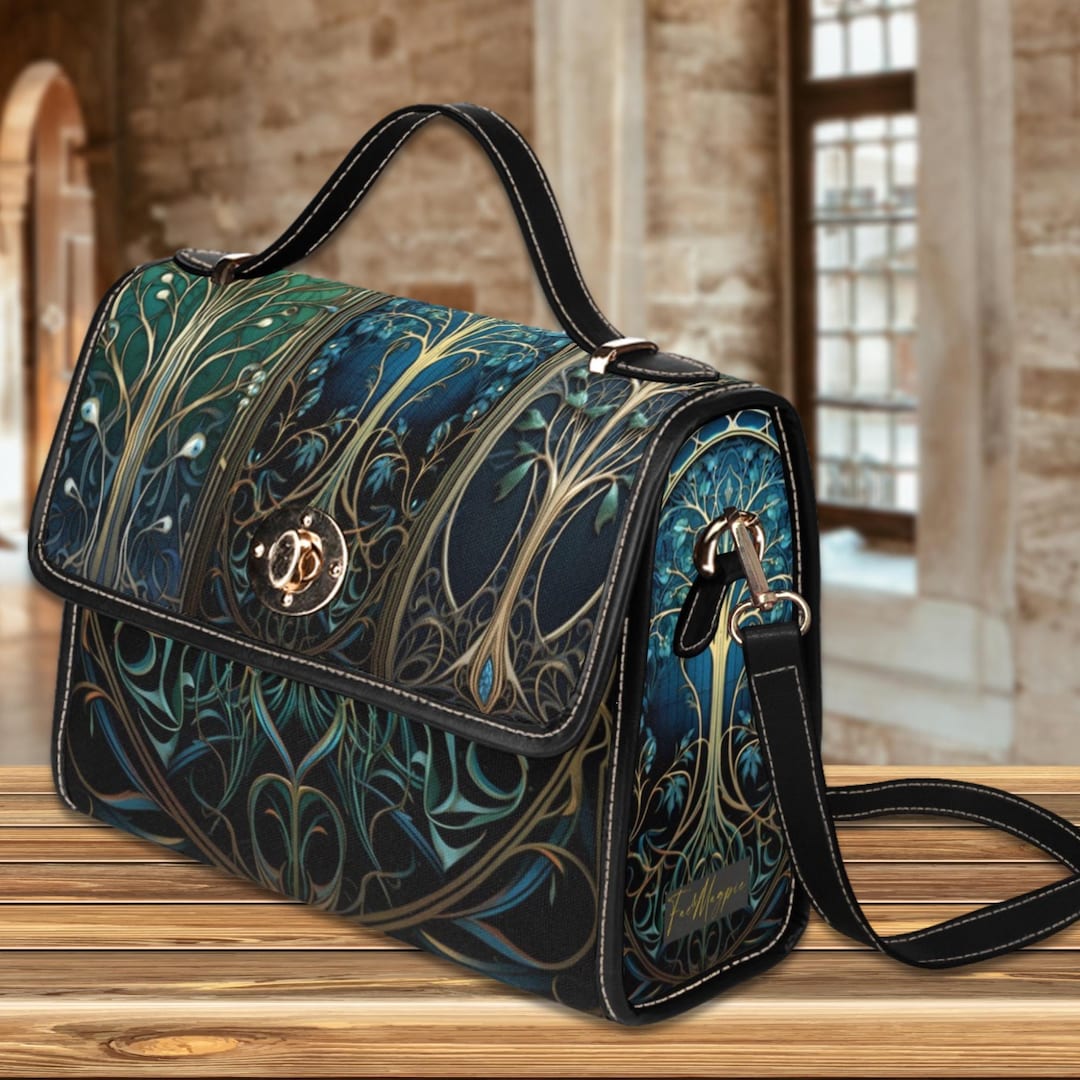 Tree of Life Purse Stained Glass Satchel Bag, Gothic Handbag Witchy ...