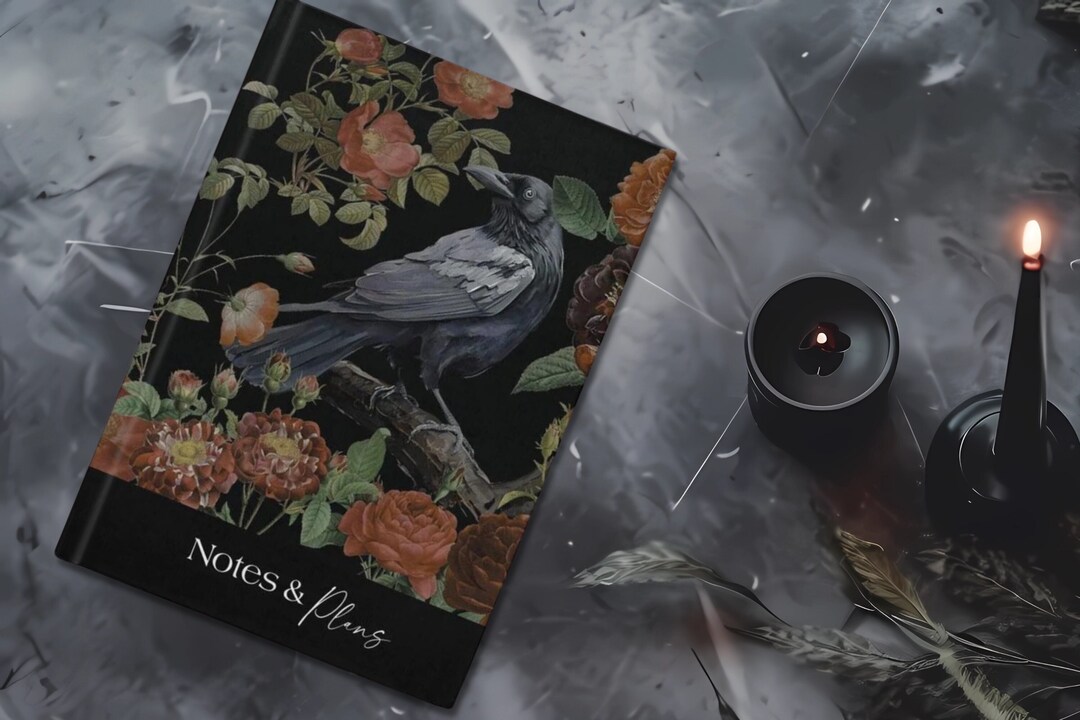 Raven Witchy Dark Academia Hardback Journal, Gothic Crow Notebook ...