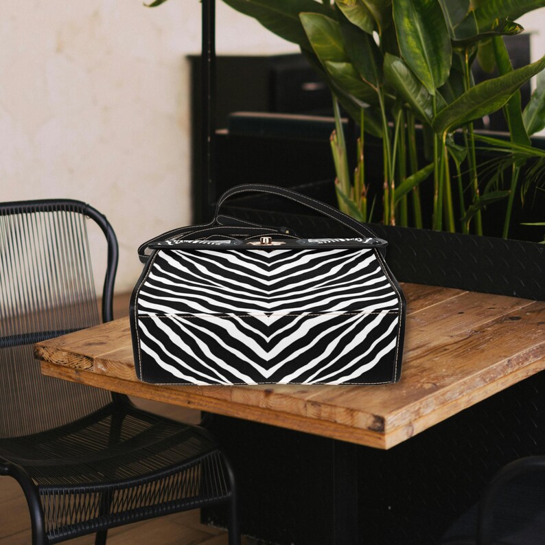 Zebra Wildlife Satchel Bag, Wild Animal Top Handle Bag With Shoulder ...