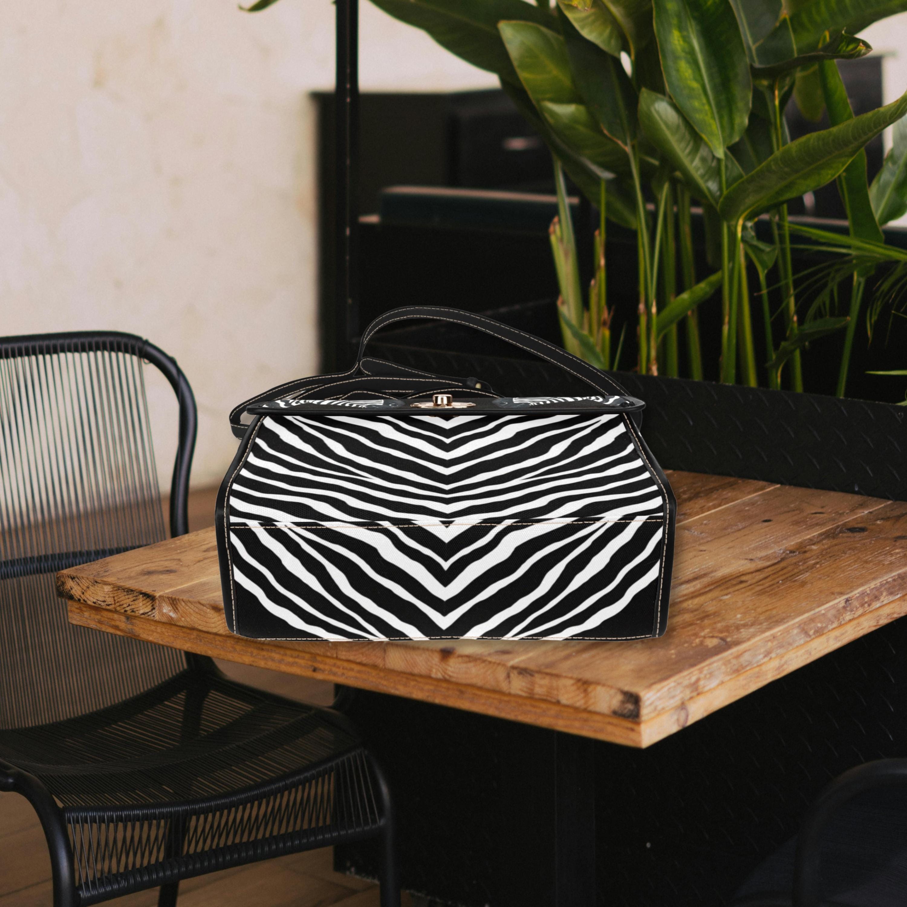 Zebra Wildlife Satchel Bag, Wild Animal Top Handle Bag With Shoulder ...