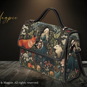 Fairytale Forest Retro Satchel Handbag, Forest Cottagecore Fox Bag ...