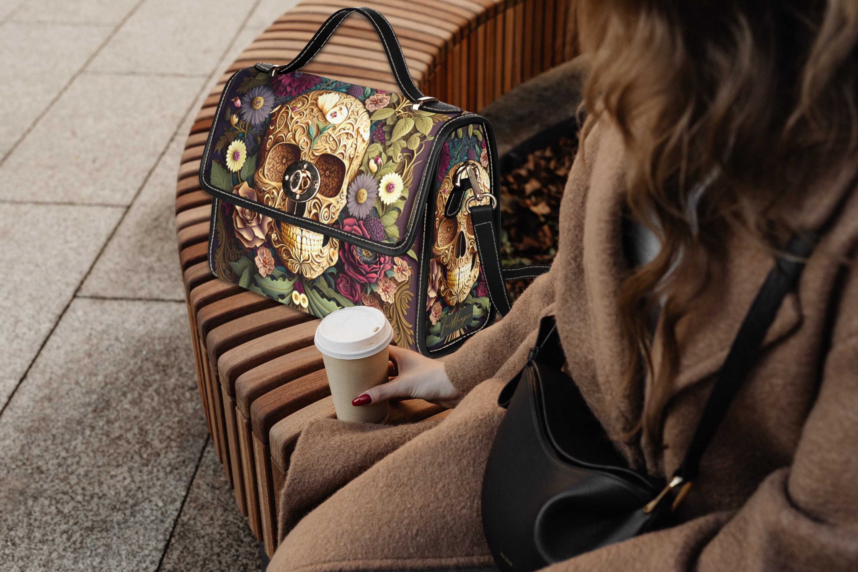 Baroque Skull Canvas Satchel Bag, Gothic Dark Academia Top Handle - Etsy
