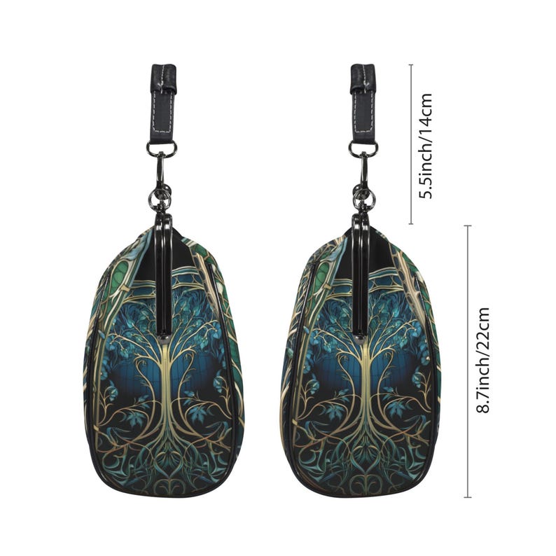 Tree of Life Vintage Bag, Kisslock Crossbody Shoulder Bag, Stained ...