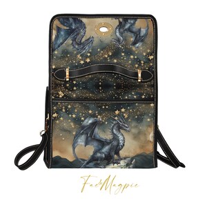 Dragon Purse Fairytale Canvas Satchel Bag, Damsel Fantasy Dragons Purse ...