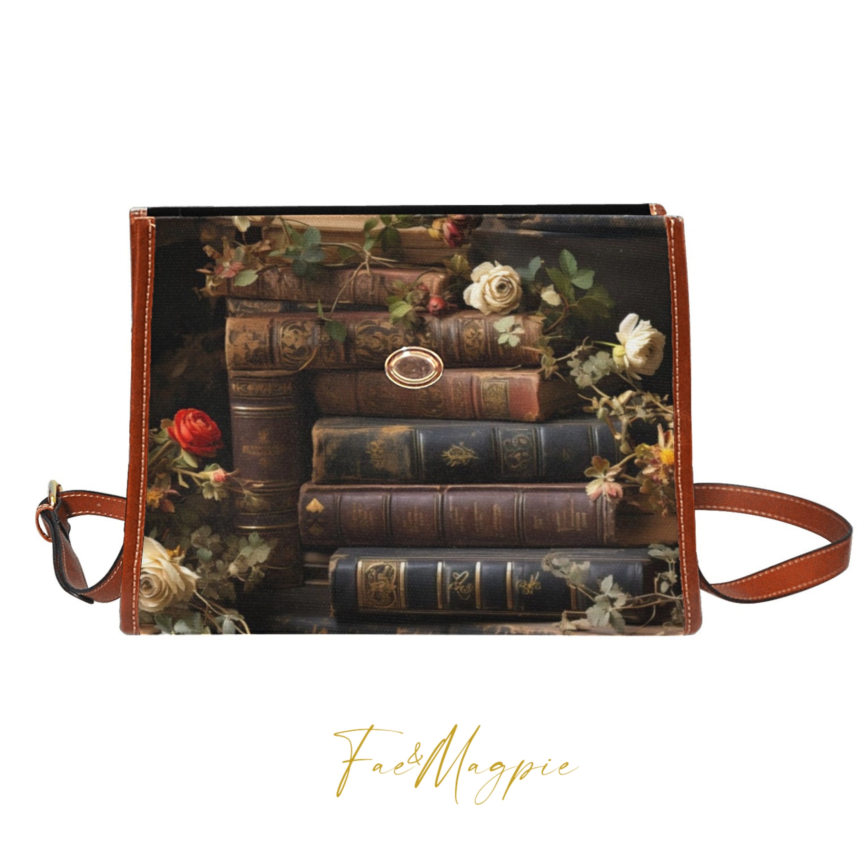 Vintage Books Library Satchel Bag, Academia Handbag, Cottagecore ...