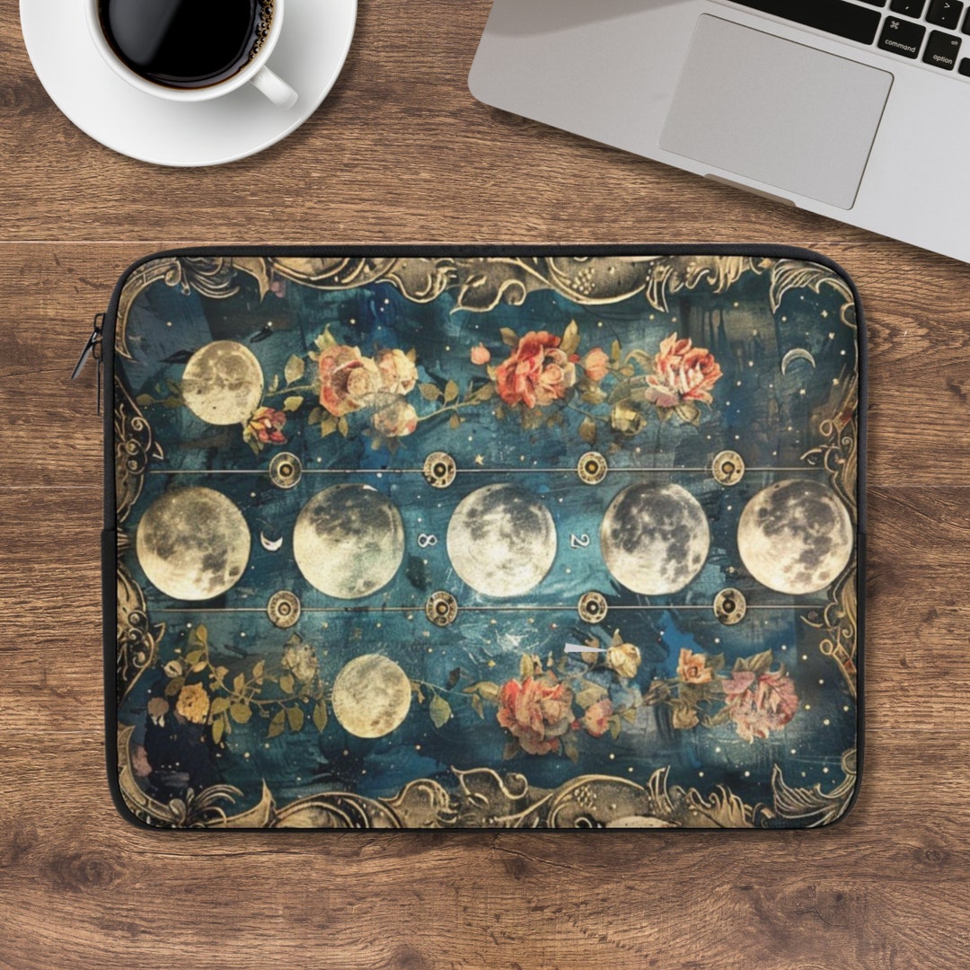 Moon Phase Witchy Laptop Sleeve, Cottagecore Laptop Case iPad Tablet ...