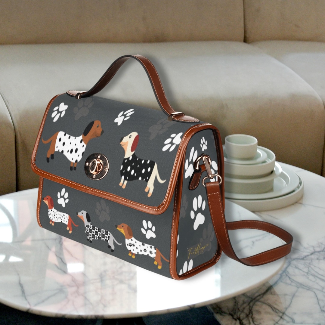 Dachshunds Satchel Handbag, Weiner Dog Bag, Cute Sausage Dogs Purse ...
