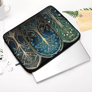 Tree of Life Laptop Sleeve Stained Glass Laptop Travel Case Boho Hippie ...