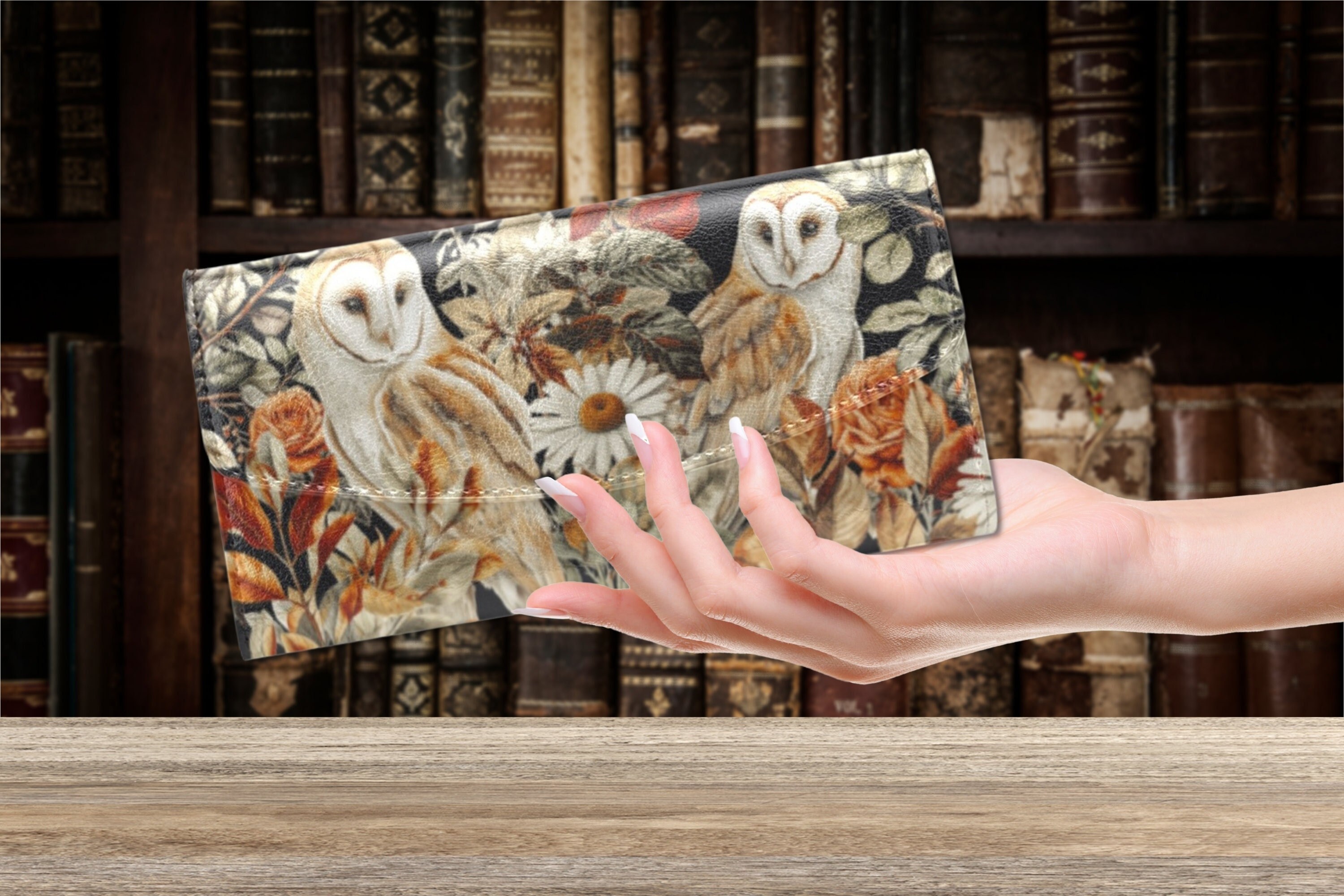 Barn Owl Cottagecore Wallet Purse, Cute Owl Flap Wallet, Dark Academia ...