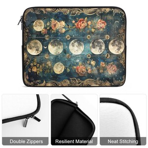 Moon Phase Witchy Laptop Sleeve, Cottagecore Laptop Case iPad Tablet ...