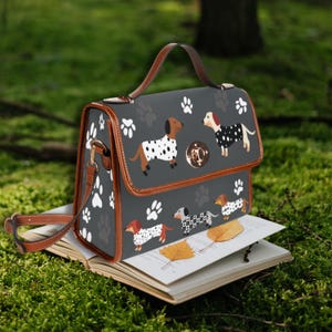 Dachshunds Satchel Handbag, Weiner Dog Bag, Cute Sausage Dogs Purse ...