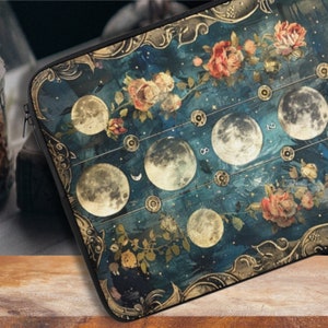 Moon Phase Witchy Laptop Sleeve, Cottagecore Laptop Case iPad Tablet ...