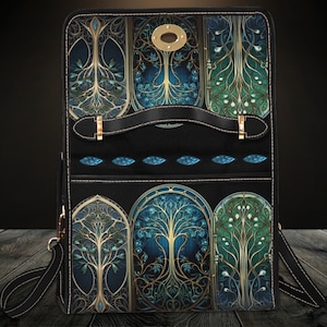 Tree of Life Purse Stained Glass Satchel Bag, Gothic Handbag Witchy ...