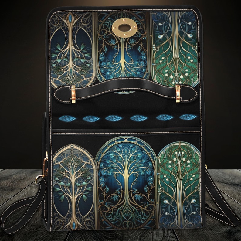 Tree of Life Purse Stained Glass Satchel Bag, Gothic Handbag Witchy ...