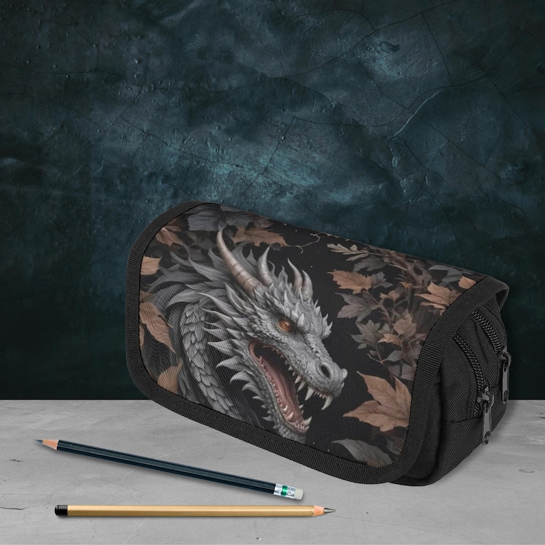 Dark Dragon Pouch Fantasy Fairytale Case, Pen Storage Bag, Black Pen ...