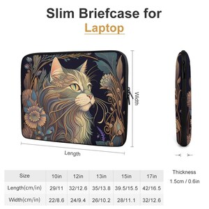 Mystical Cat Witchy Laptop Sleeve, Dark Cottagecore Cat Laptop Case ...
