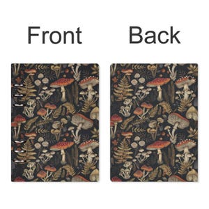 Mushrooms Forestcore Binder Cover & Insert Pages, Ring Binder Notebook ...