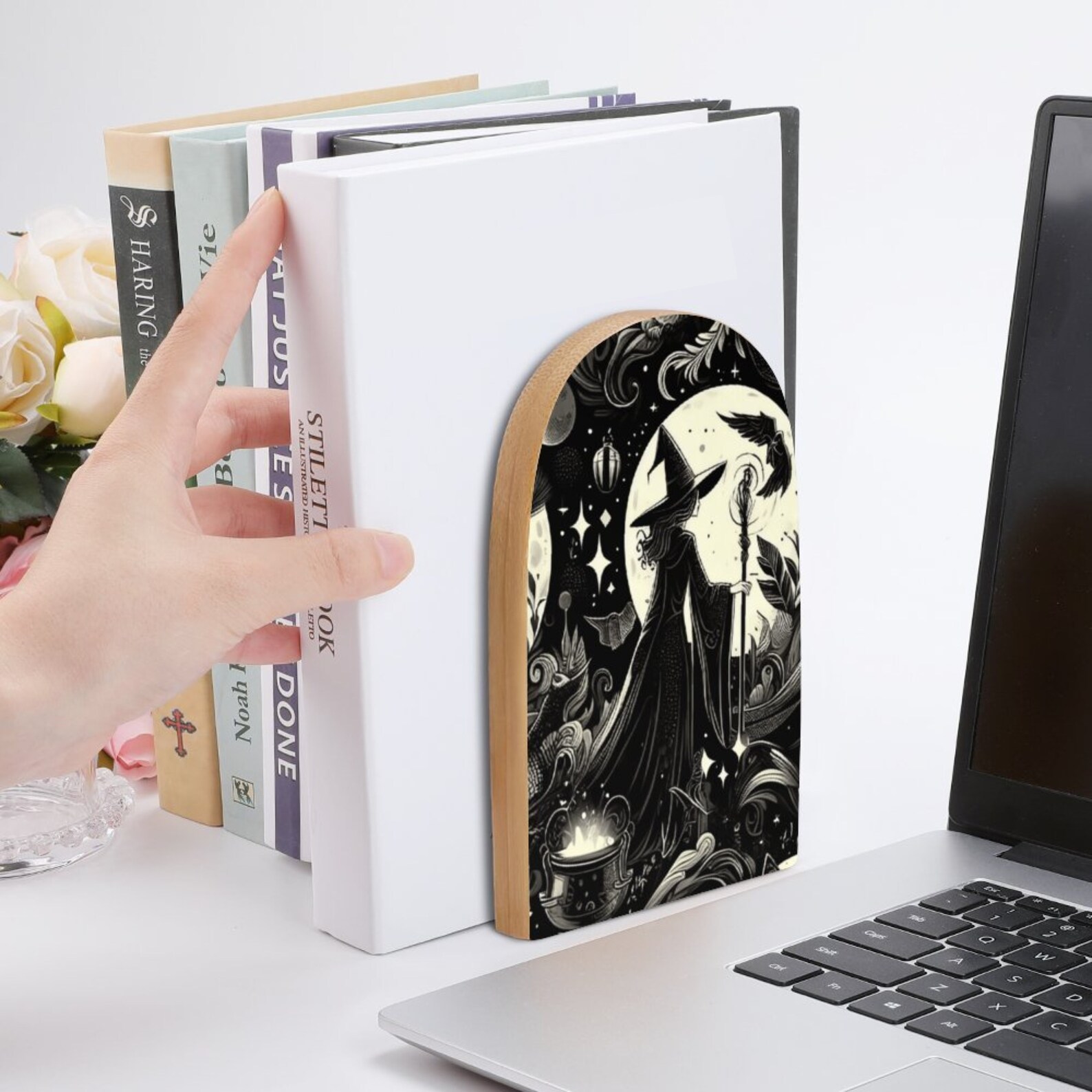 Witches Dark Academia Bookends, Witchy Bookends, Decorative Book Stand ...