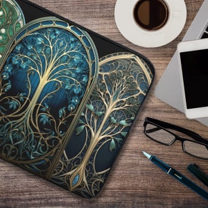 Tree of Life Laptop Sleeve Stained Glass Laptop Travel Case Boho Hippie ...