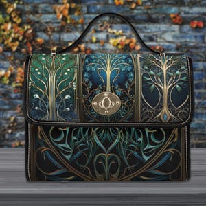 Tree of Life Purse Stained Glass Satchel Bag, Gothic Handbag Witchy ...