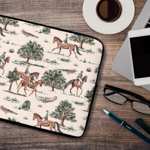 Equestrian Horses Laptop Sleeve, Horse Riding Laptop Case iPad Tablet ...