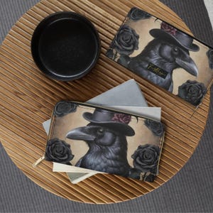 Crow in Top Hat Wallet Purse, Gothic Witchy Clutch Wallet, Victorian ...