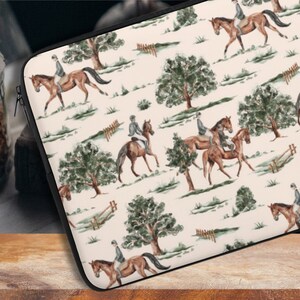 Equestrian Horses Laptop Sleeve, Horse Riding Laptop Case iPad Tablet ...